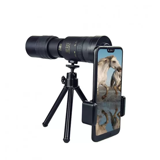 INF 10-30x30 Zoom Monokular Teleskop mit Handyclip & Stativ – High