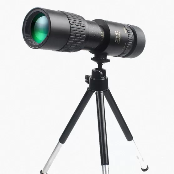 INF 10-30x30 Zoom Monokular Teleskop mit Handyclip & Stativ – High