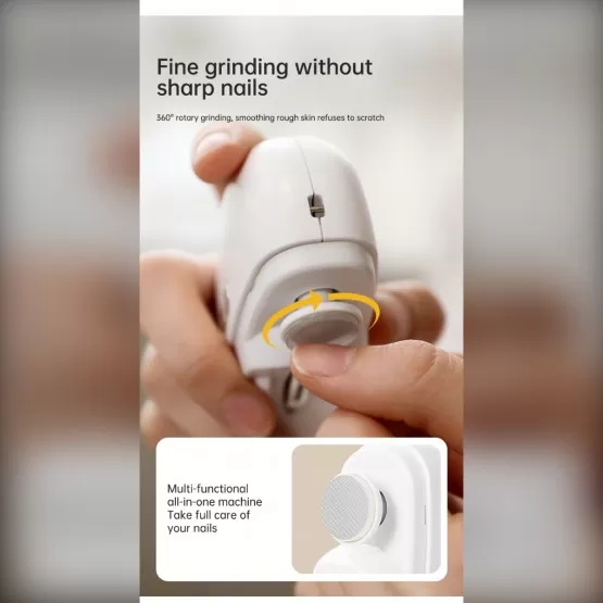 INF Coupe-ongles et lime électrique 2-en-1 - Soin des ongles sûr et facile